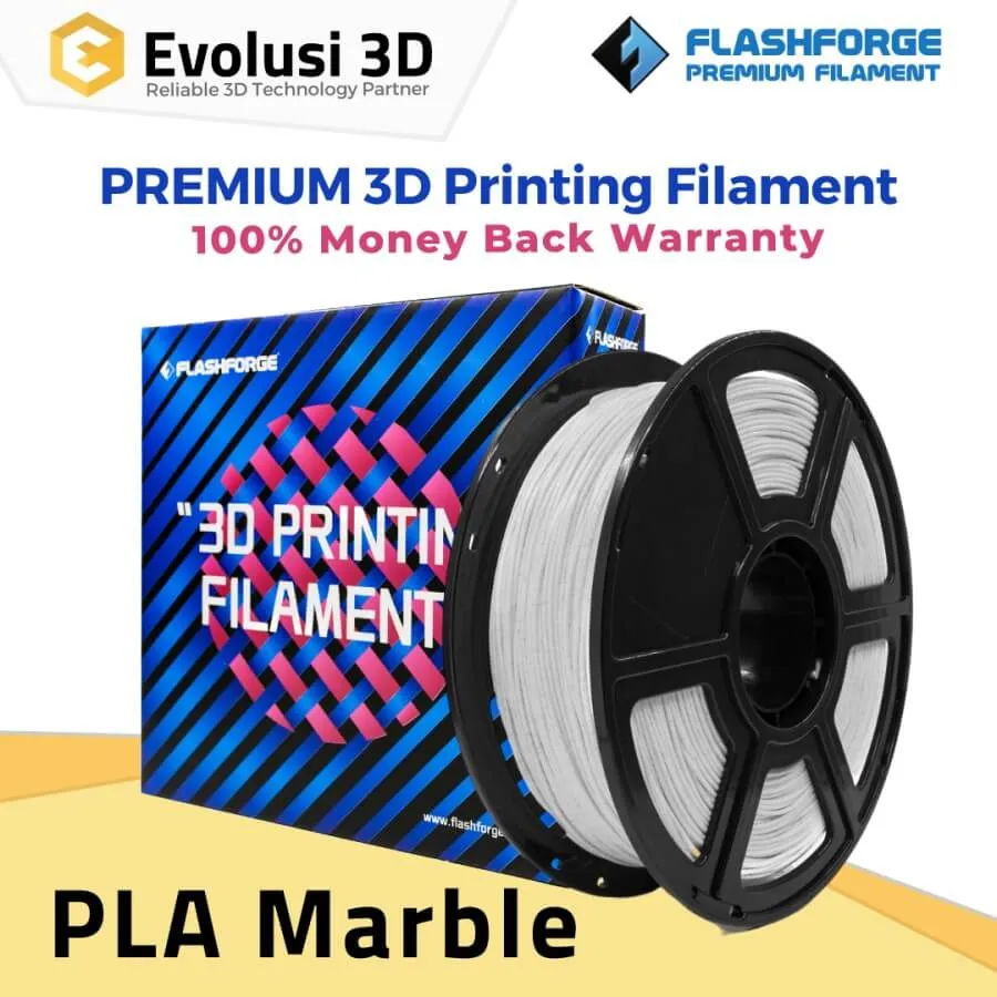 Flashforge PREMIUM PLA Marble 1Kg | 1.75mm Filament 3D Printer Brown ...